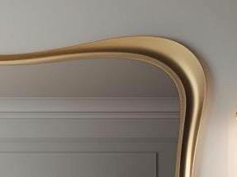 MDF Wooden Gold Veneer Framed Asymmetrical and Irregular Modern Home ...