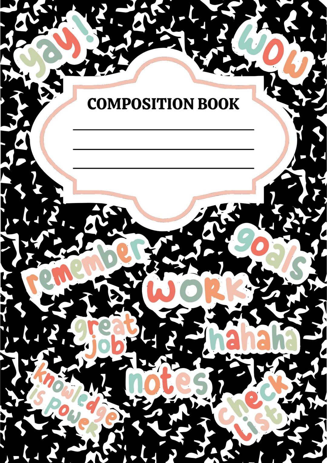 Digital Composition Book Cover - Etsy