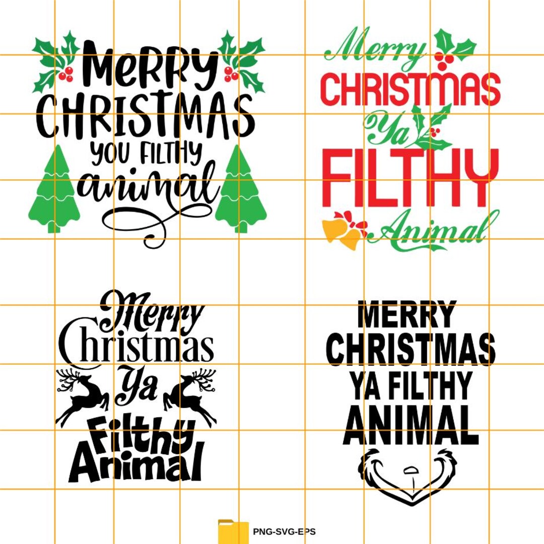 Merry Christmas Ya Filthy Animal Svg Bundle, SVG Digital File ...