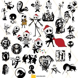 30 Jack Skellington Halloween Bundle, Jack Skellington SVG Digital File ...