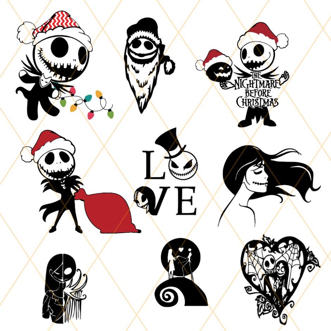 30 Jack Skellington Halloween Bundle, Jack Skellington SVG Digital File ...