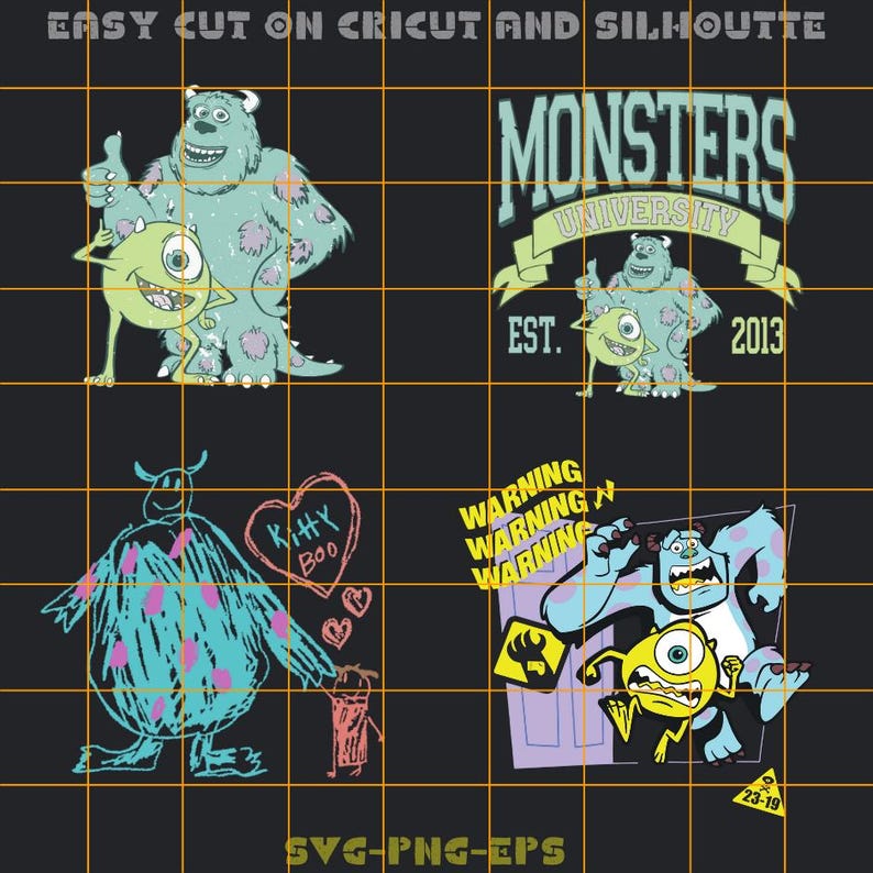 Monsters Svg Bundle, Sully SVG Digital File, Mike Boo Svg Printable ...