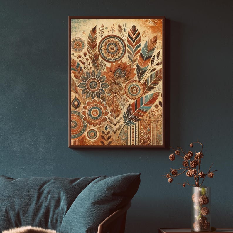 Boho Printable Wall Art | Minimalist Abstract Digital Print - Etsy