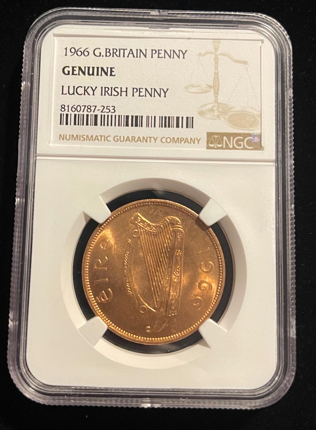 1966 G.britain Penny, Genuine, Lucky Irish Penny. Slabbed NGC. - Etsy