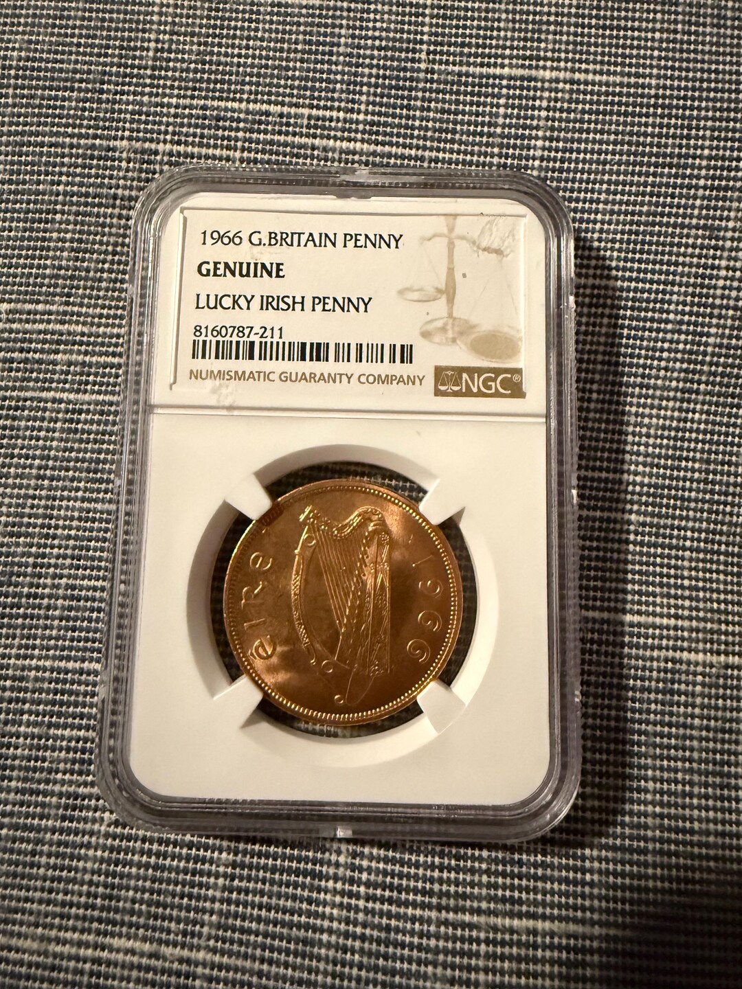 1966 G.britain Penny, Genuine, Lucky Irish Penny. Slabbed NGC. - Etsy