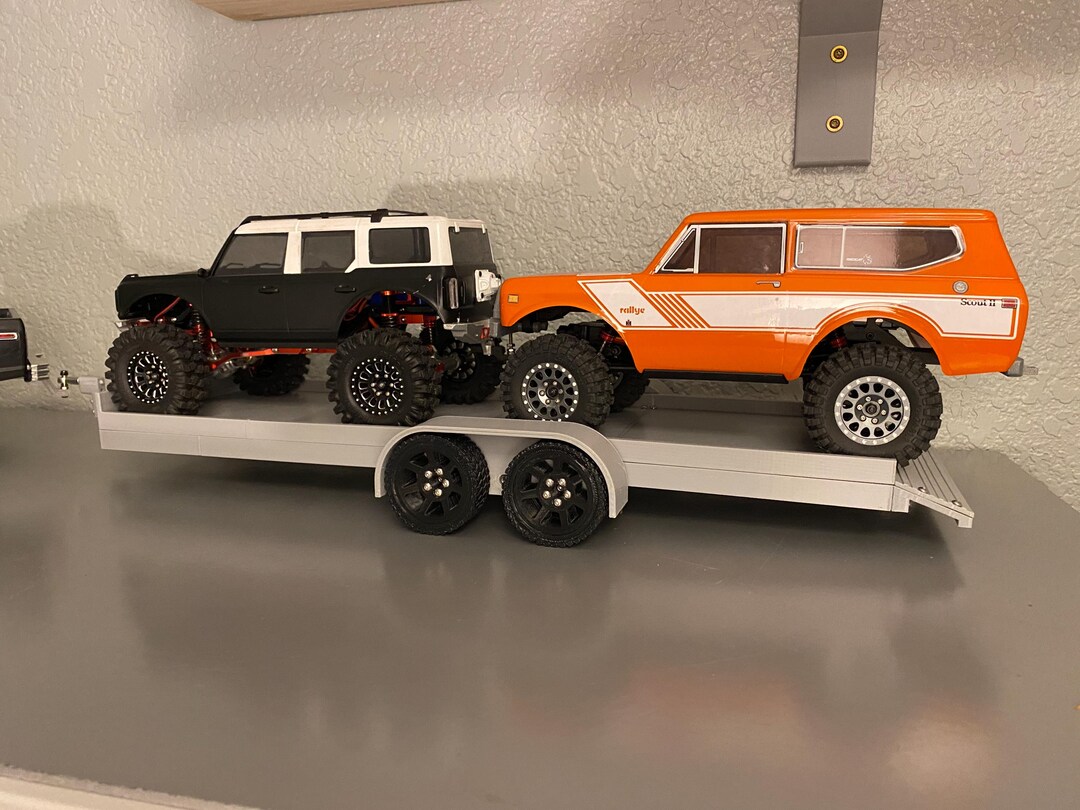 RC Flatbed Trailer 2 Car Hauler, Toy Trailer, Model Trailer, 1/24, 1/18 ...