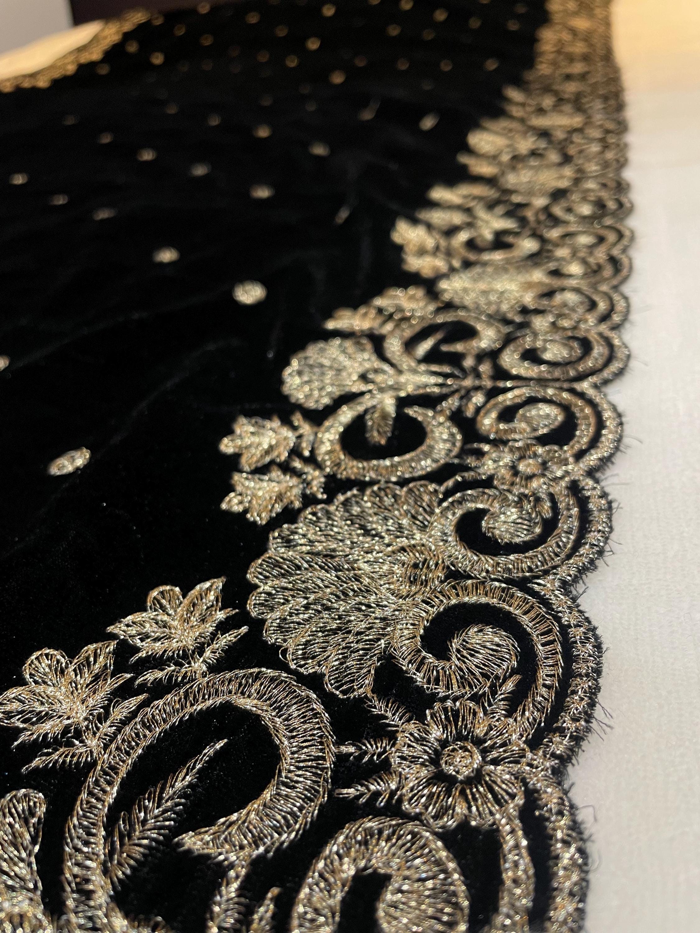 Black Embroidered Velvet Shawl Bridal Shawl Wedding Shawl - Etsy