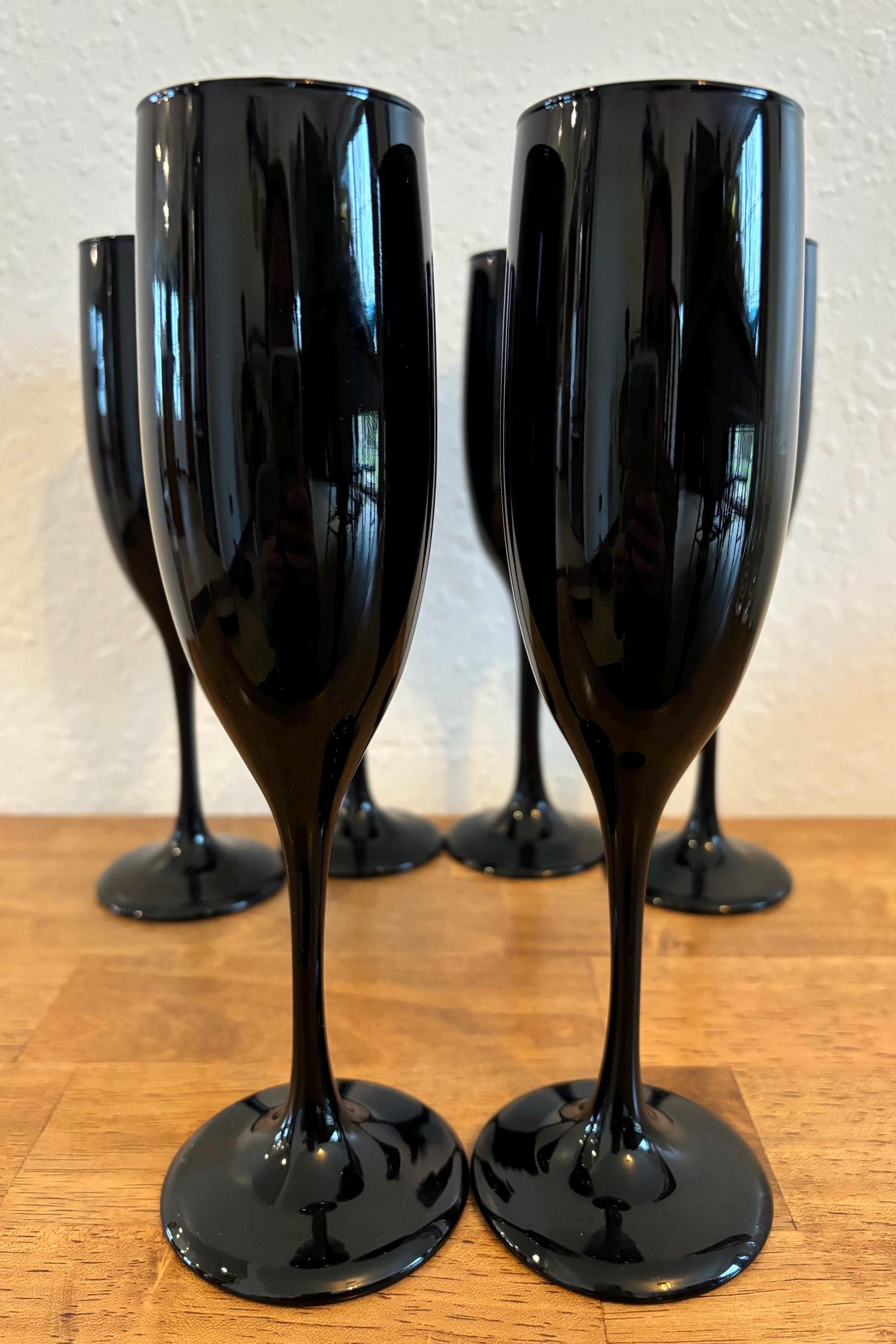 Vintage Champagne Flutes, Libbey Black Amethyst- Set of 6 - Etsy