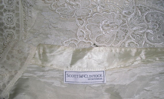 Mixed Lace over Ivory Satin Blouse Scott McClintock 1… - Gem