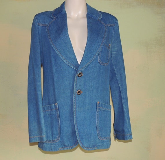 M 1970s Jean Jacket British Mod Rodeo Cowgirl Riding … - Gem