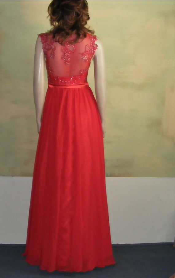 S / 3 Dramatic Red Prom Dress Formal Gown Beaded and … - Gem