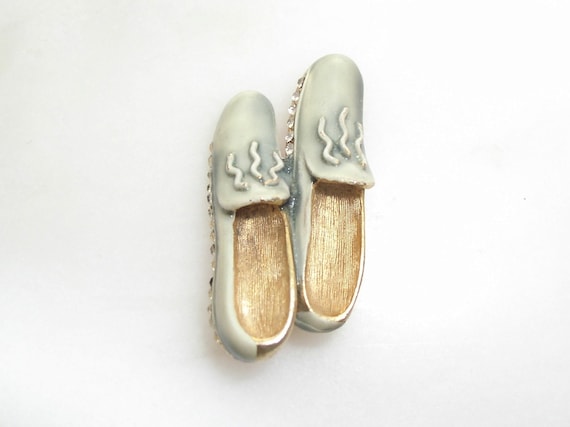Vintage Enamel and Rhinestone Henry Higgins Slippers … - Gem