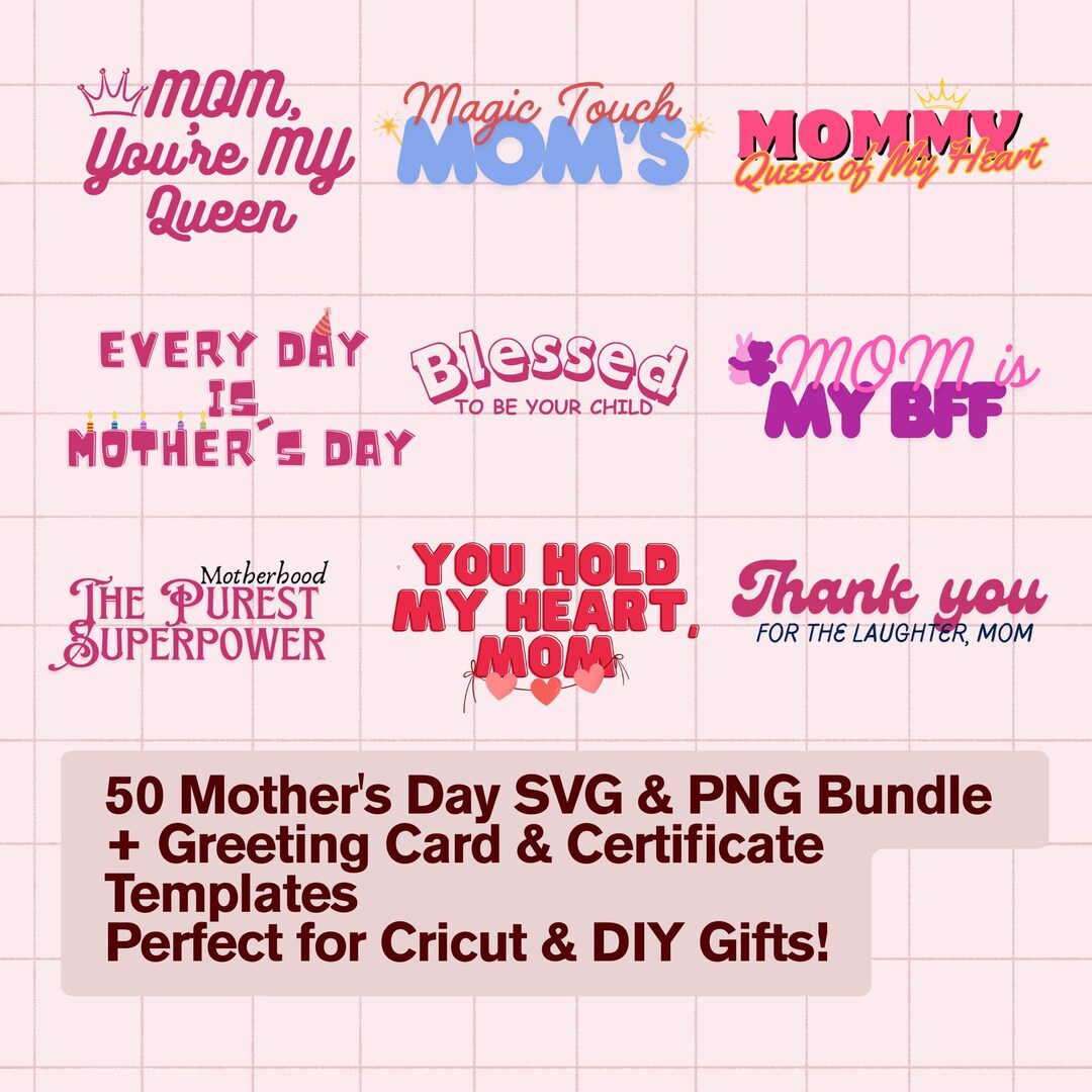 Mother's Day Quotes PNG SVG Bundle, Happy Mothers Day Svg Bundle, Mom ...