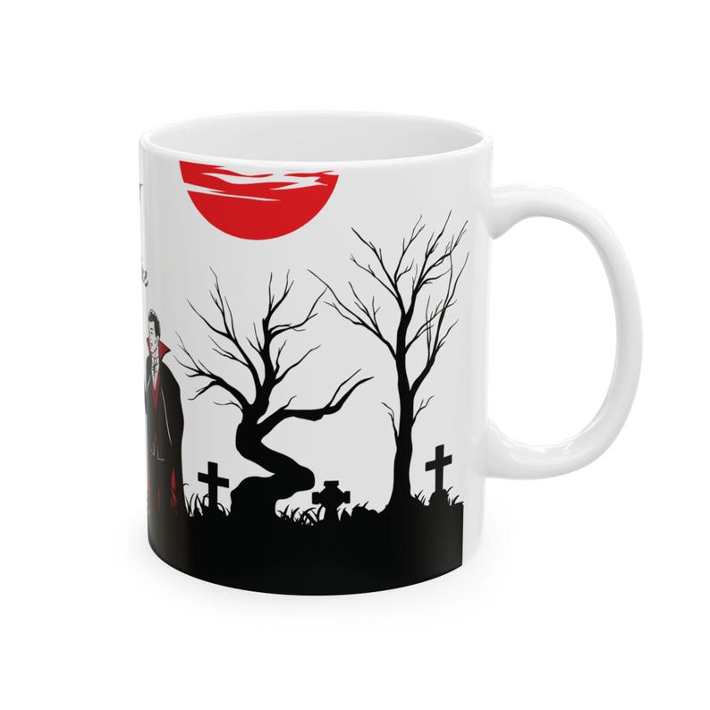 Cozy Vampire Coffee Mug, Spooky Halloween Mug, Fall Mug, Autumn Mug ...