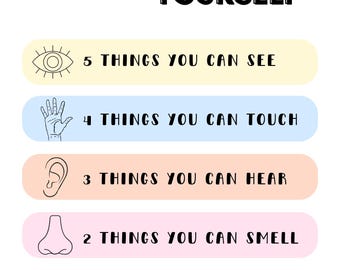 Grounding & Coping Techniques Digital Download | Mental Health Wall Art ...