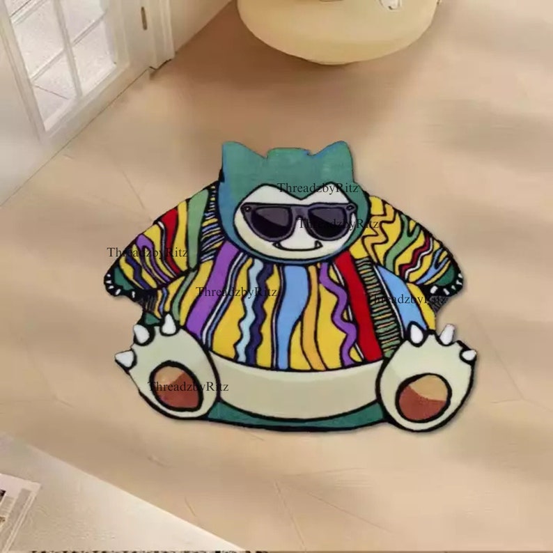 The Funky Snorlax Rug Tufted Wool Floor Carpet Street Spooky Mat Bat ...