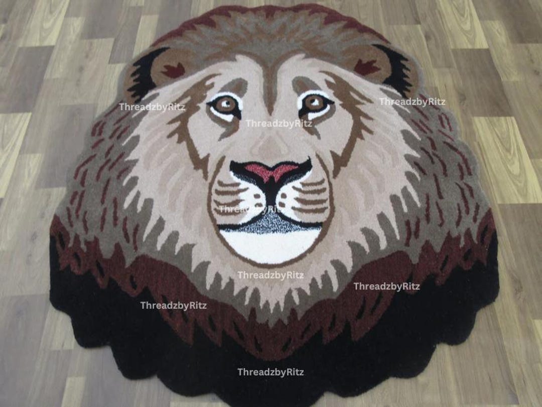 LION ANIMAL RUGS, Wild Animal Rugs, Lion Rug, Step Rug, Small Area Rug ...
