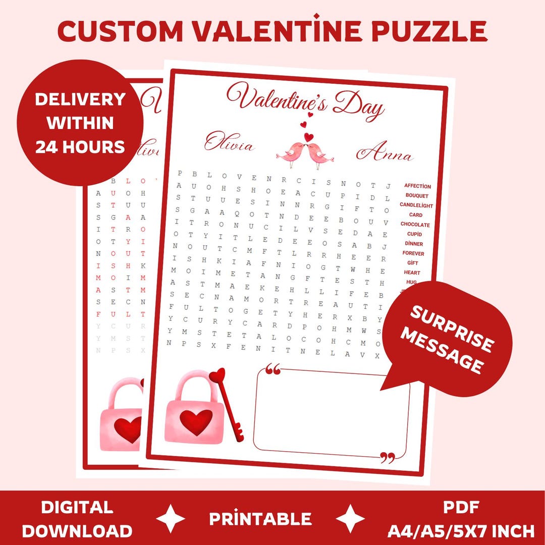 Custom Valentines Day Puzzle, Printable Best Gifts for Him, Couple Gift ...