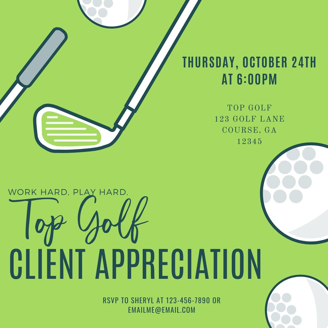 Golf Client Appreciation Invitation - Etsy