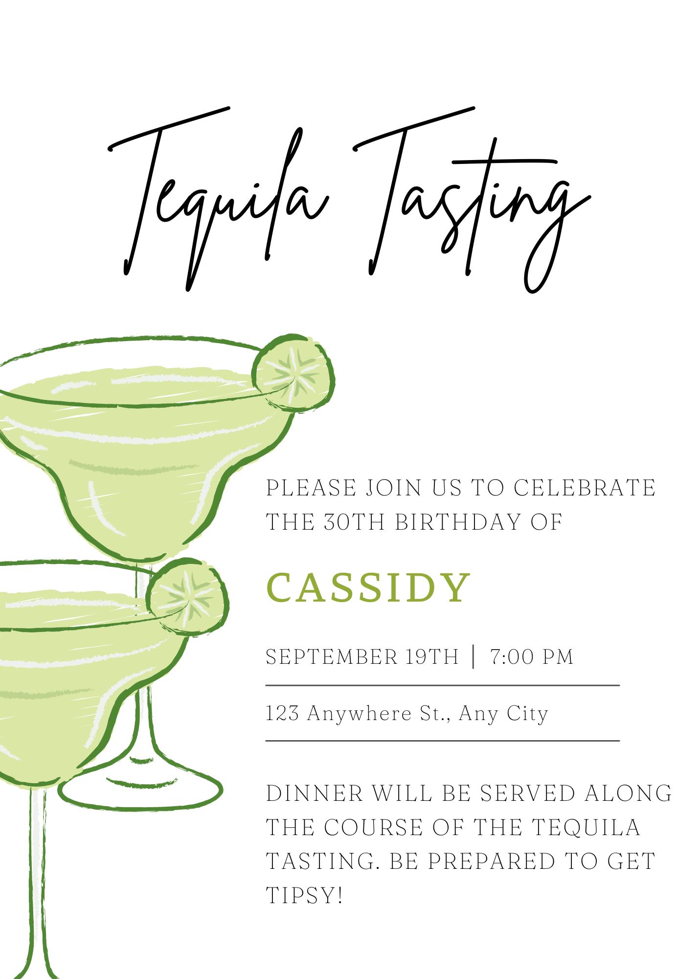Tequila Tasting Birthday Invitation - Etsy