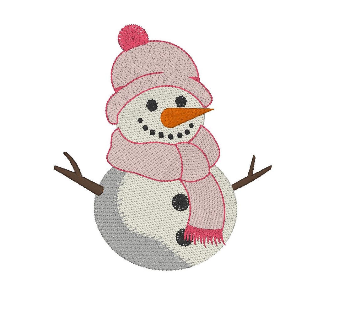 Snowman Machine Embroidery Design: Winter Weather File (digital ...
