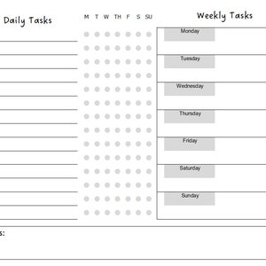 Chore Chart Printable Task Chart Editable Chart Responsibility Chart ...