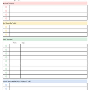 Printable Daily Planner PDF Sheet Letter Size 8.5 X 11 Holiday Graphic ...