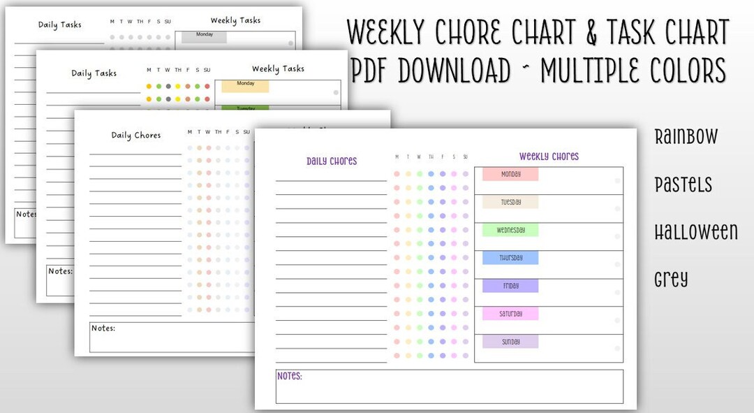 Chore Chart Printable Task Chart Editable Chart Responsibility Chart ...