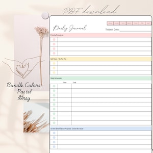 Printable Daily Planner PDF Sheet Letter Size 8.5 X 11 Holiday Graphic ...