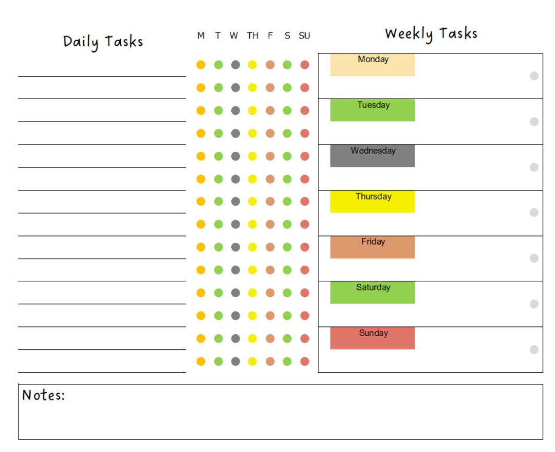 Chore Chart Printable Task Chart Editable Chart Responsibility Chart ...