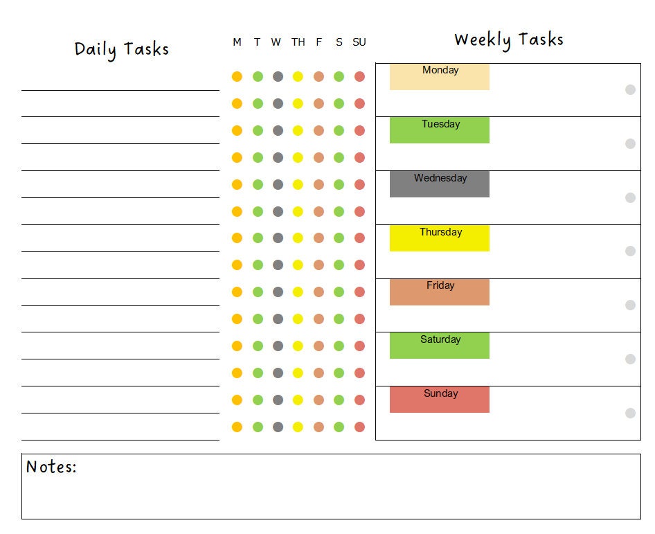Chore Chart Printable Task Chart Editable Chart Responsibility Chart ...