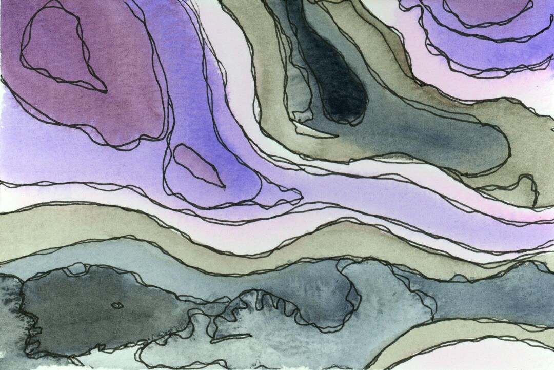 Fantasy Topographic Map 6, Original Artwork, Watercolor Painting With ...