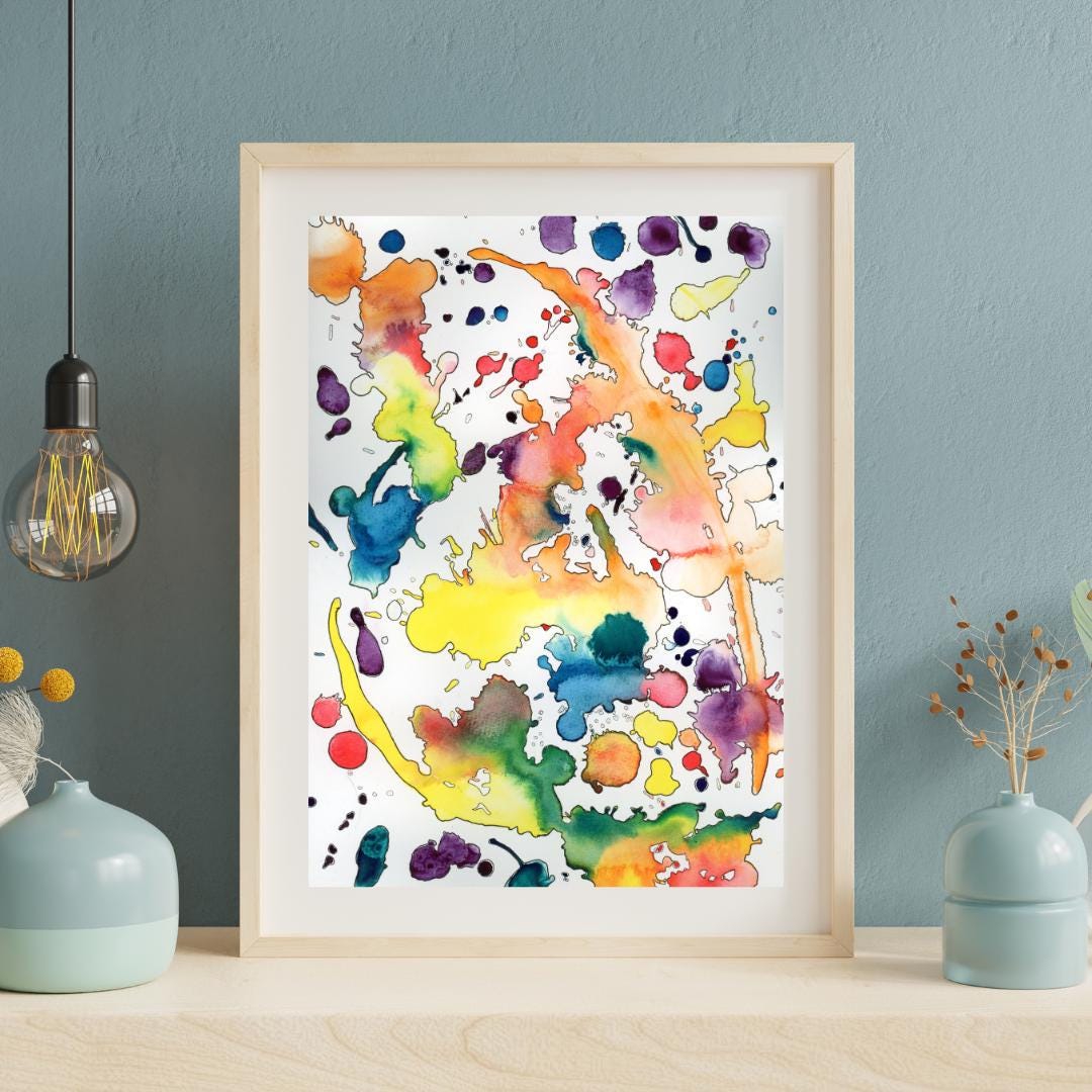 Watercolor Ink Painting on Cold Pressed Paper, Archival Print, Color ...