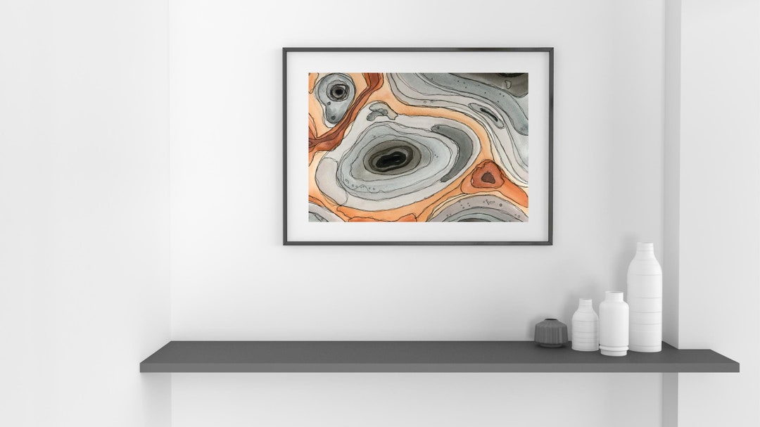 Fantasy Topographic Map 5, Original Artwork, Watercolor Painting With ...