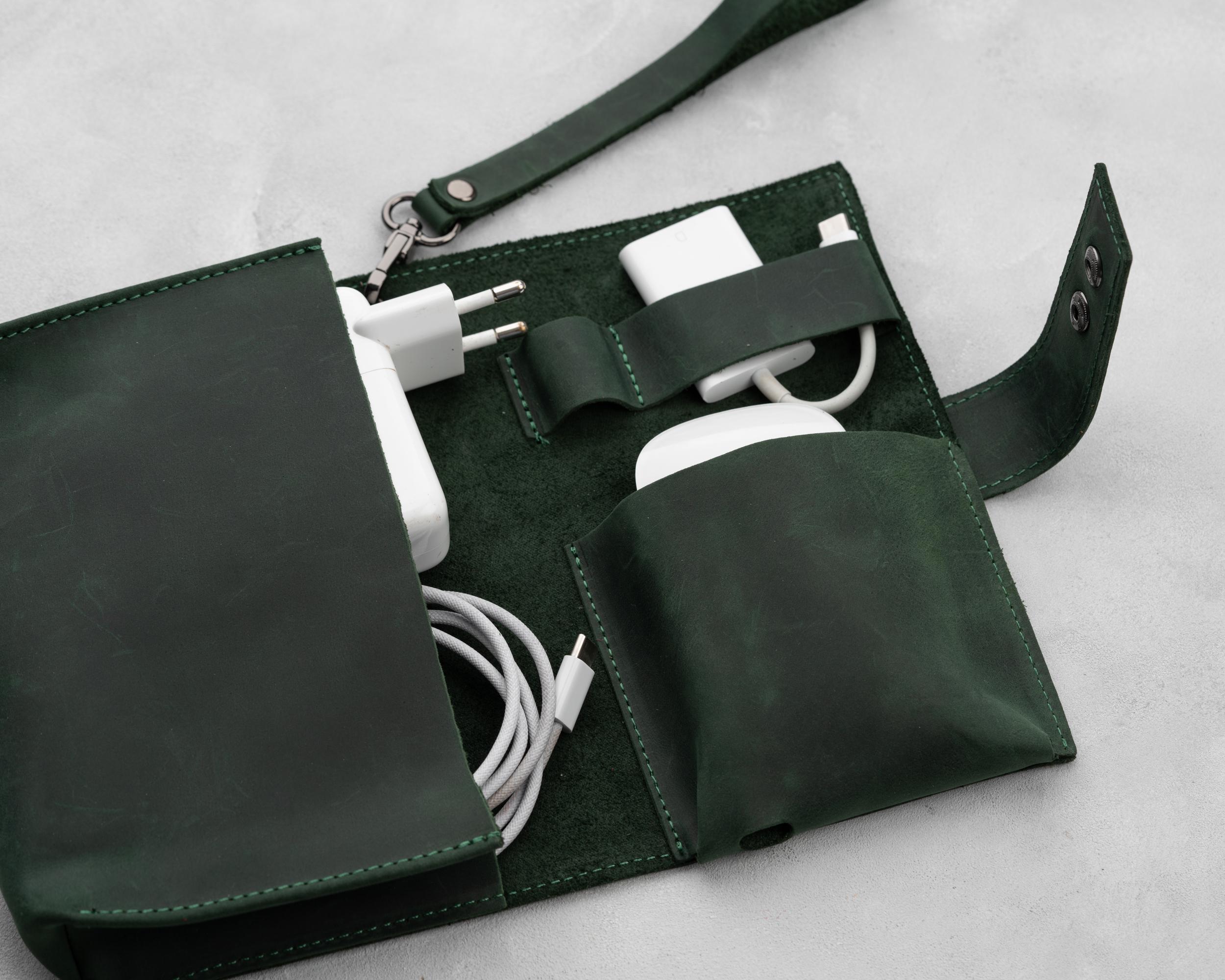 Personalized Leather Cable Organizer, Monogrammed Graduation Gift ...