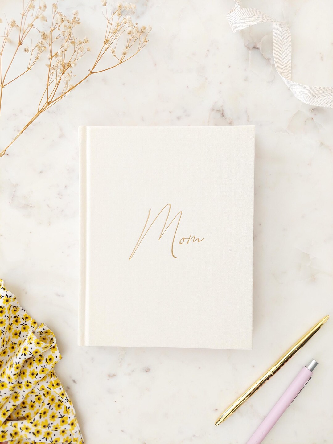 MOM Memory Journal | IVORY LINEN | Legacy Book | Life Story Journal ...
