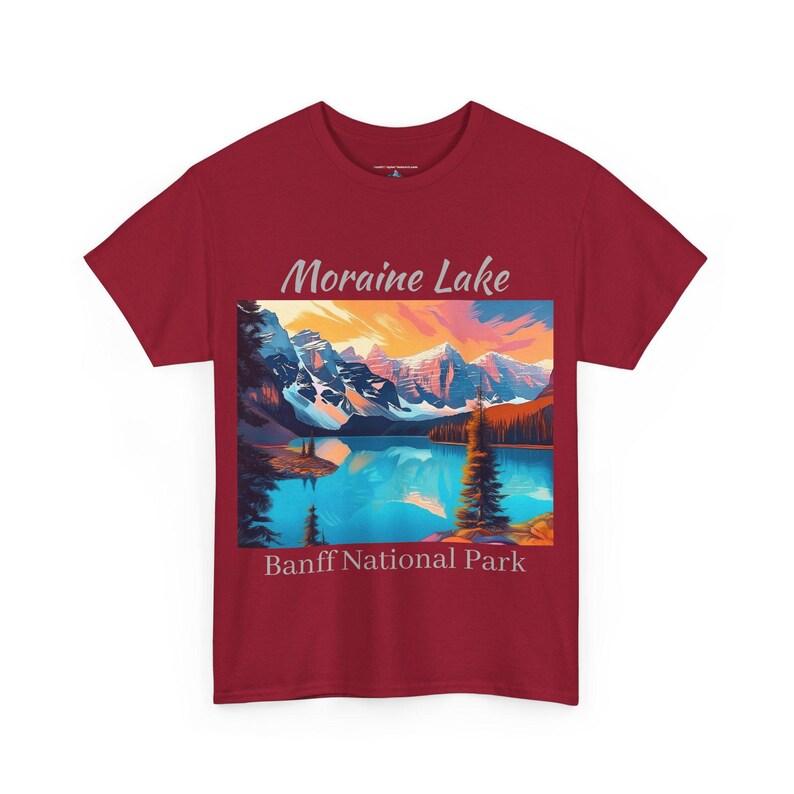 Banff National Park Moraine Lake design 2 Unisex Heavy Cotton Tee T ...