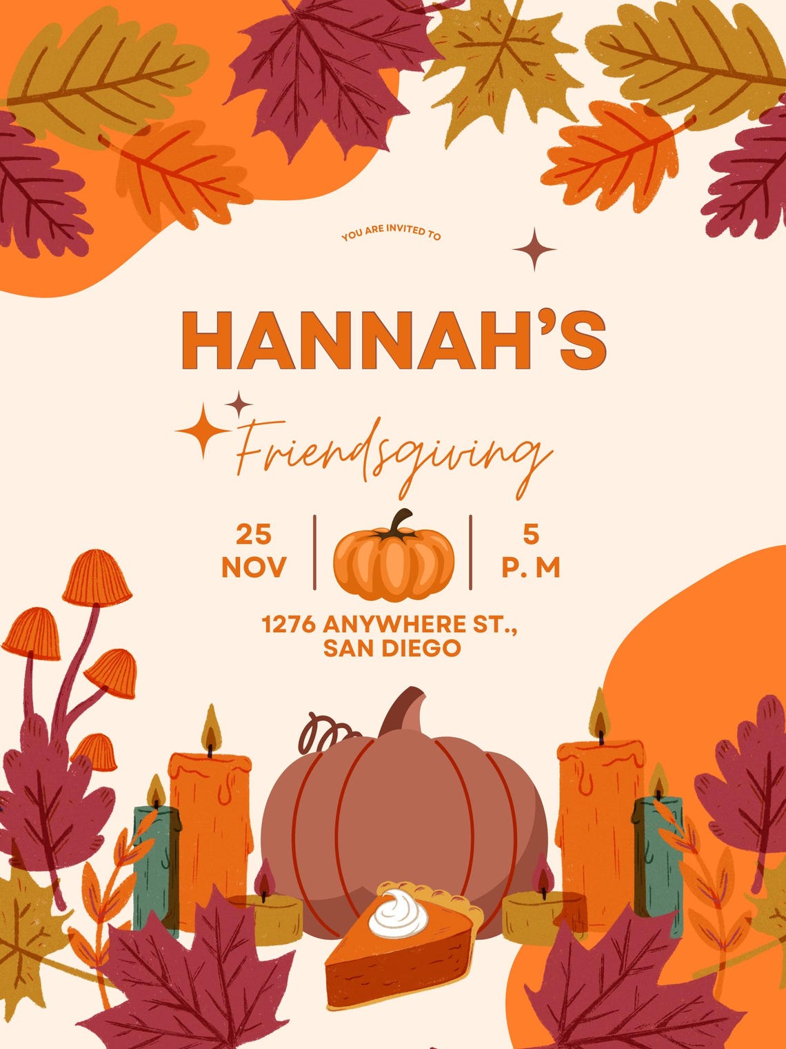 Friendsgiving Poster, Editable Template, Downloadable Invitation ...