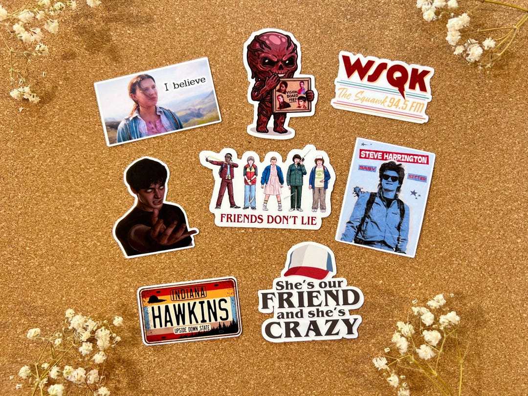 Stranger Things Sticker 8 Pack | Stranger Things Season 5 Stickers ...