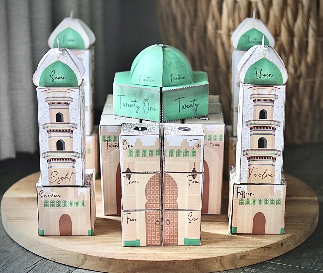 Ramadan Mosque Advent Calendar - Printable DIY PDF With Folding ...