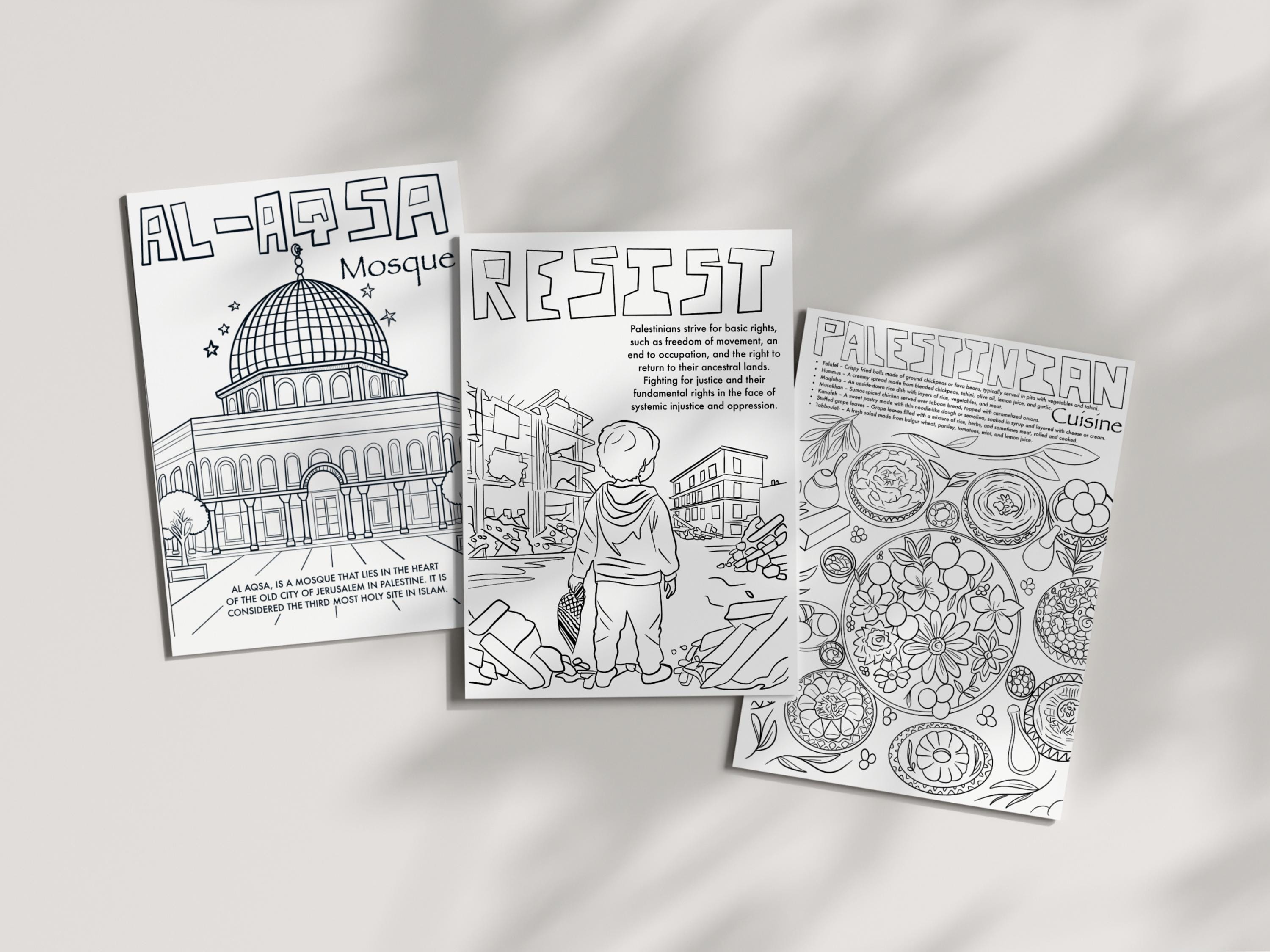 Printable Palestine Themed Colouring Pages Arabic Art, Cultural ...