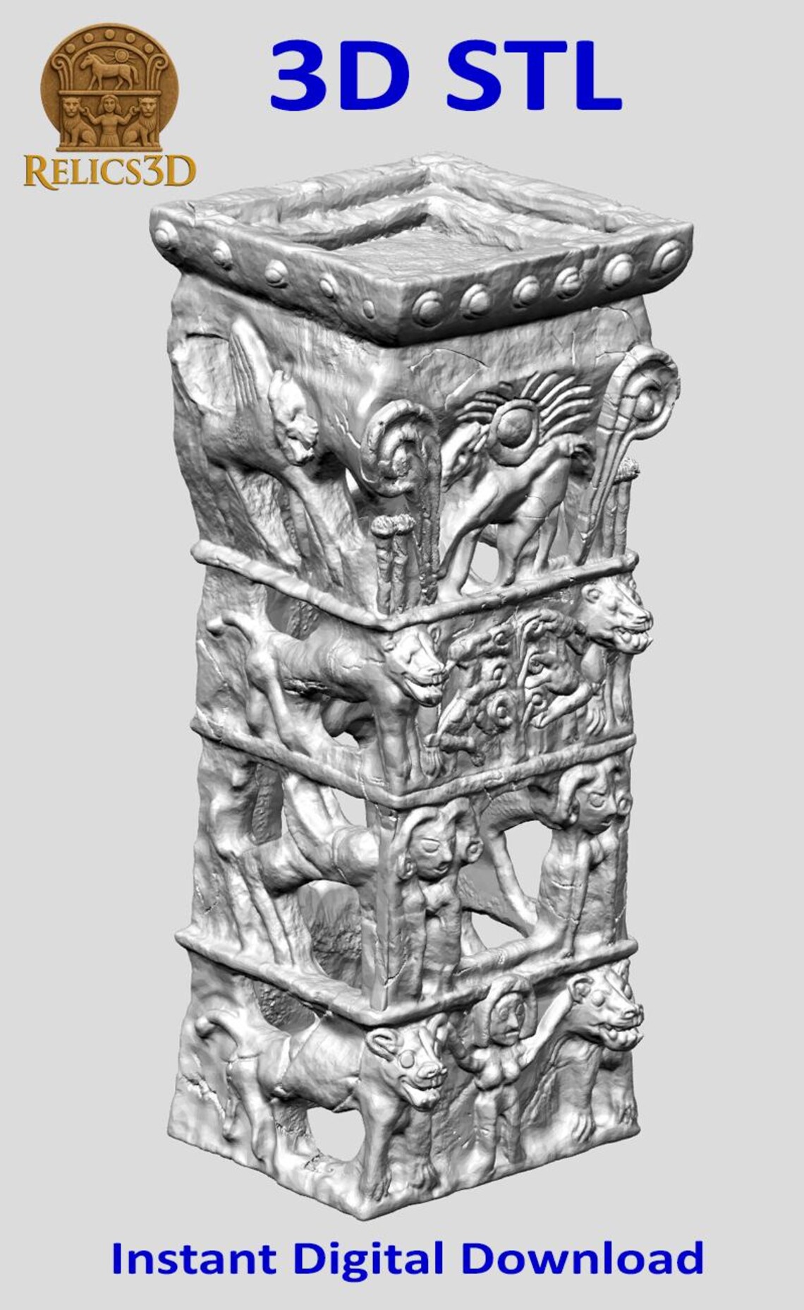 Taanach Cult Stand 3D Model STL: Ancient Israel Archaeology (digital ...