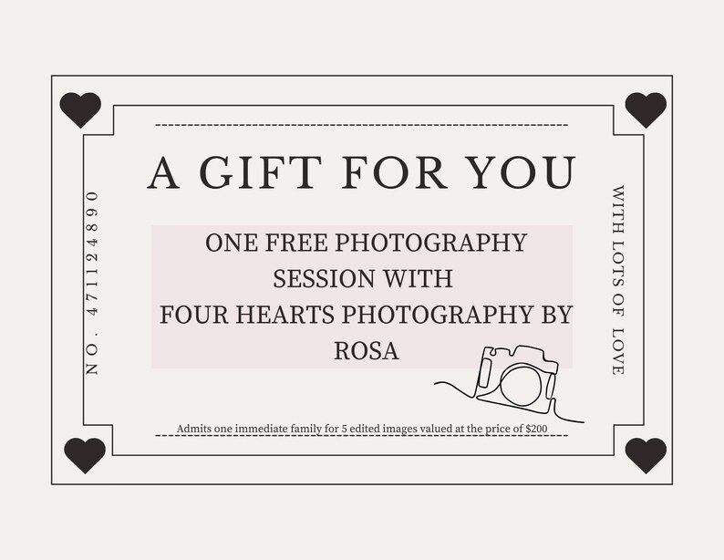 Photography Gift Certificate Template | Free Photography Session ...
