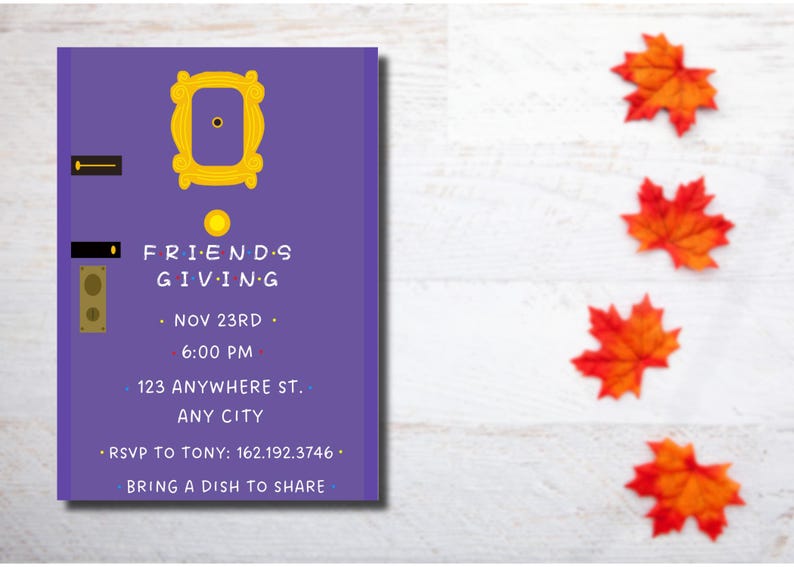 Editable Friends TV Show Theme Friendsgiving Invitation, Friends ...