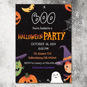 Editable Halloween Party Invite, Spooky Halloween Invitation, Fun ...