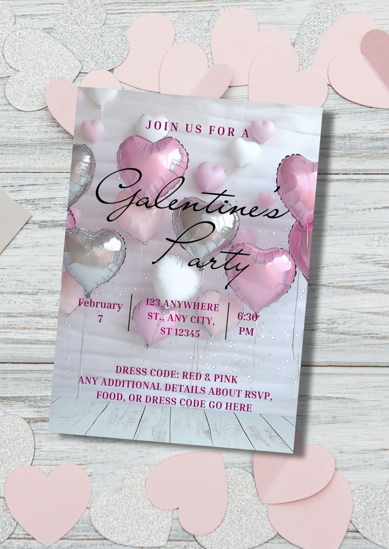 Galantines Day Invitation Digital, Galentine's Party Invitation ...
