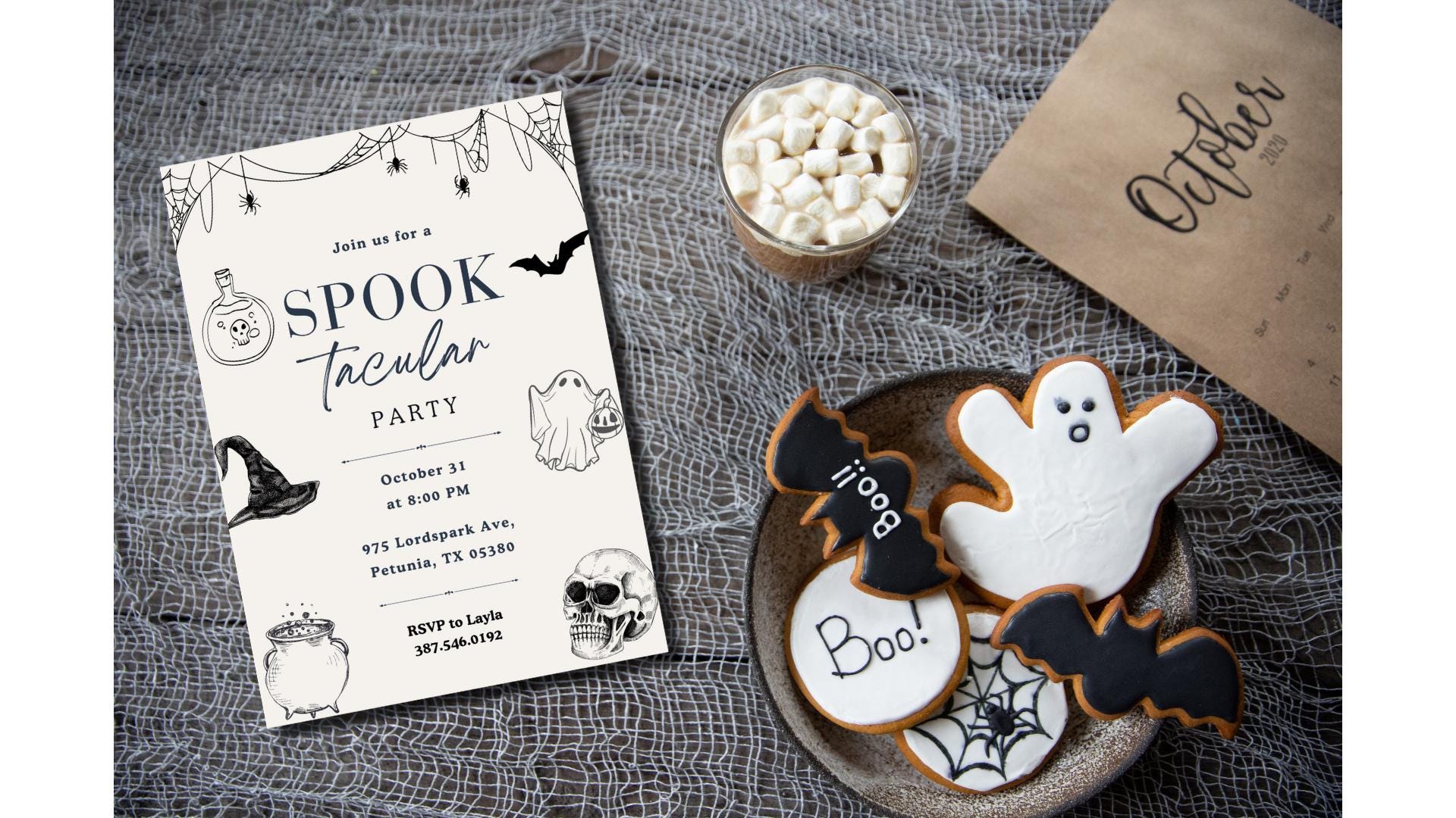 Editable Spooktacular Halloween Party Invitation, Fun Digital Invite ...