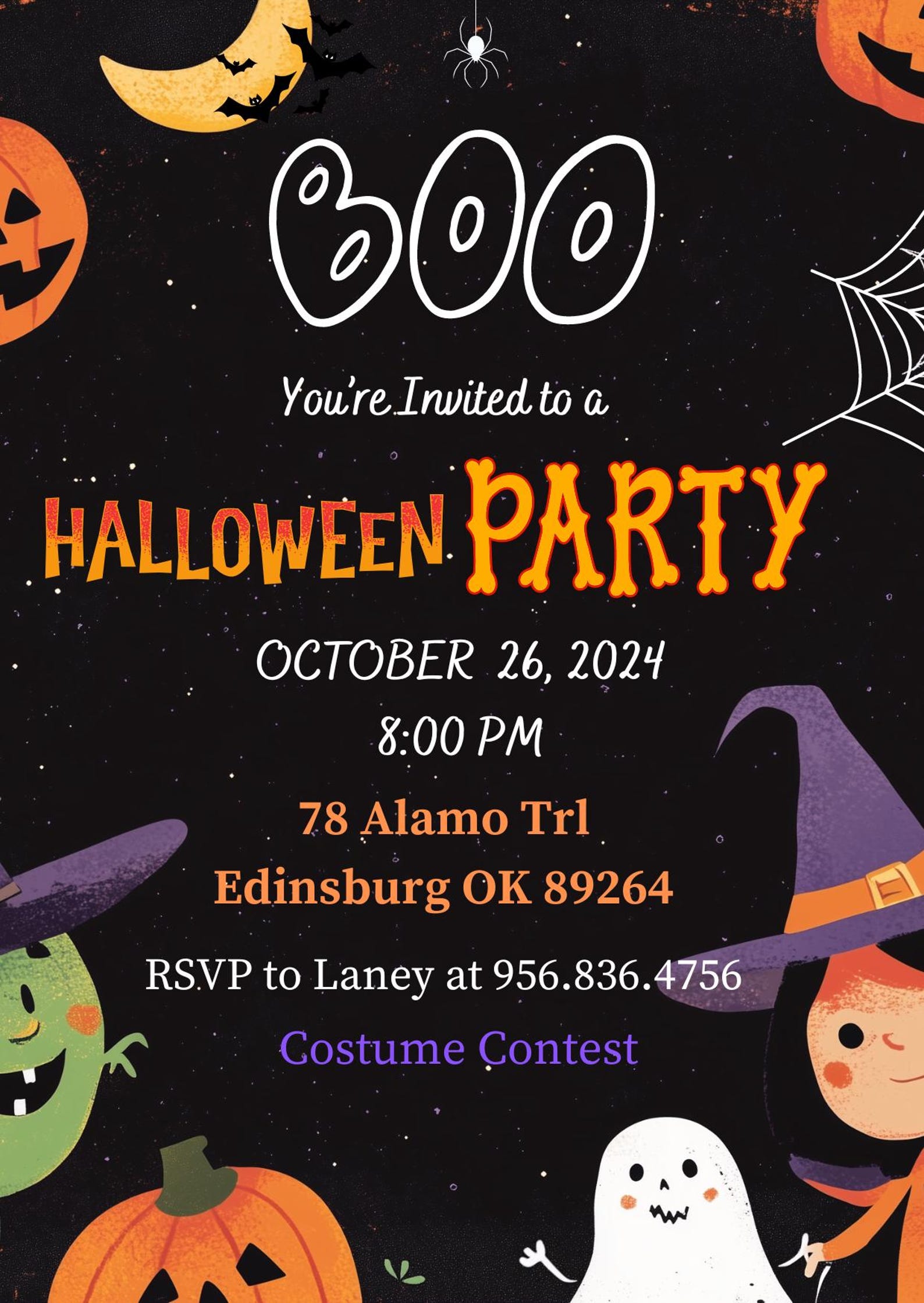 Editable Halloween Party Invite, Spooky Halloween Invitation, Fun ...