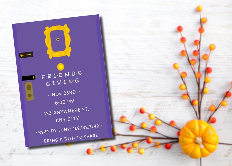 Editable Friends TV Show Theme Friendsgiving Invitation, Friends ...