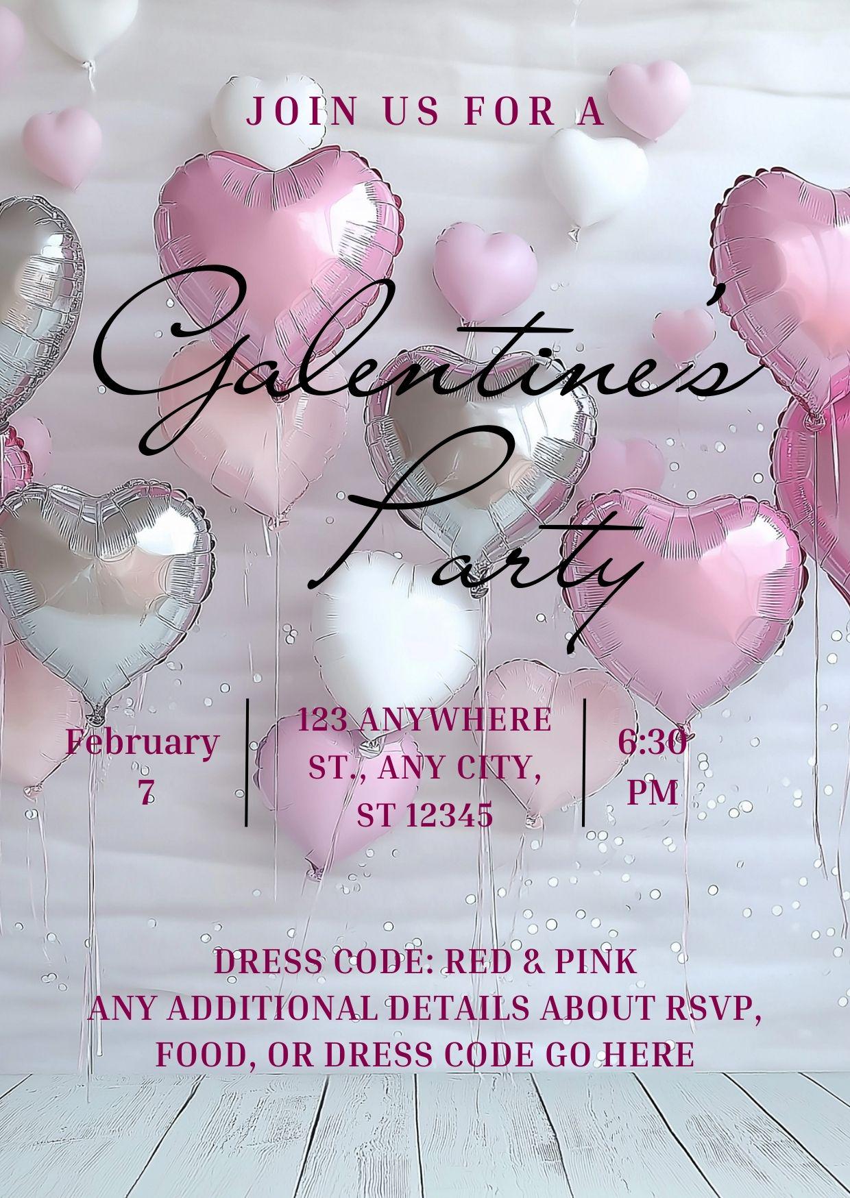 Galantines Day Invitation Digital, Galentine's Party Invitation ...
